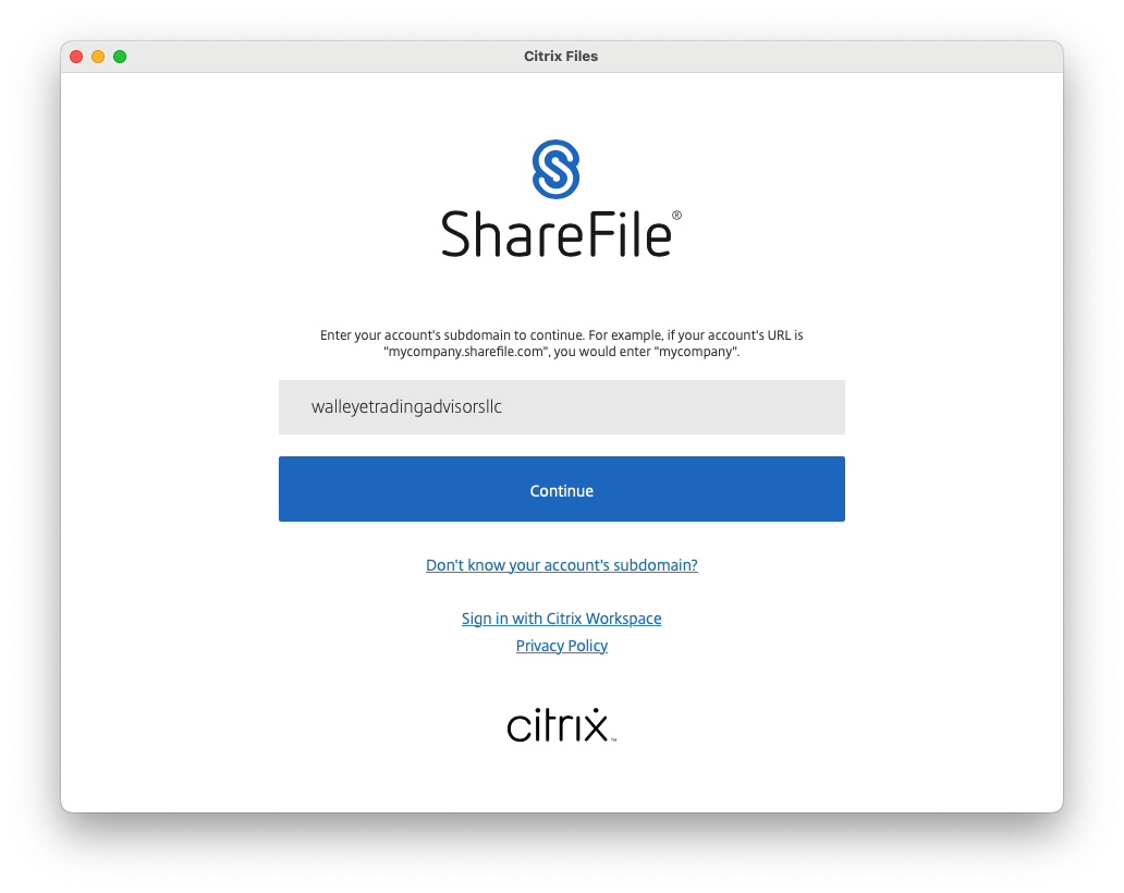 How to connect to Walleye Sharefile – Walleye